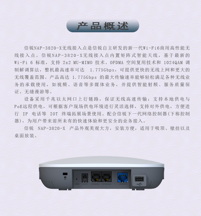 NAP-3820-X 室内无线接入点